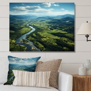 Designart "Meandering River Through Marshland II" Landscapes Wall Art ...