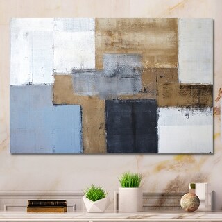 Designart "Grey Meets Brown Abstract Art" Modern Canvas artwork - Bed ...