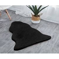 Black Faux Rabbit Fake Fur Fuzzy Soft Fluffy Plush Cozy Shaggy Machine ...