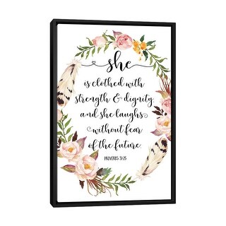iCanvas "She Is Clothed With Strength And Dignity, And She Laugh ...