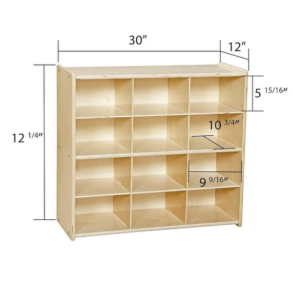Contender 12 Cubby Storage Cabinet with Purple Bins, Kids Montessori ...