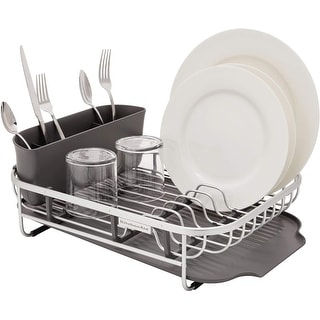 Rust Resistant Dish Rack, with Angled Self Draining Drainboard and ...