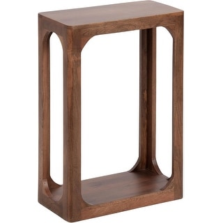 Modern Slatted Wooden Slim Side Table with Unique Woodgrain and ...