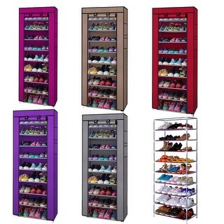 9-Tier Shoe Rack Space-Saving Storage Cabinet with 9 Shelves - Bed Bath ...