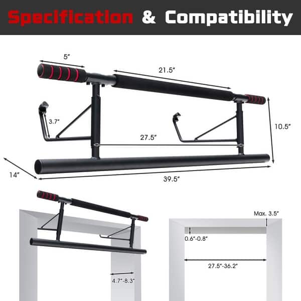 Pull-up Bar for Doorway No Screw for Foldable Strength Training - 39.5 ...