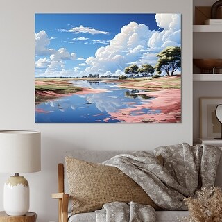 Designart "Japanese Golf Course Landscape Harmony II" River Wall Art ...
