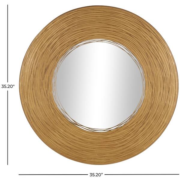 Gold Metal Abstract Wall Mirror with Overlapping Wire Rings - On Sale ...