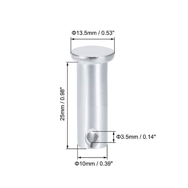 Single Hole Clevis Pins -10x25mm Flat Head Zinc-Plating Solid Steel Pin ...