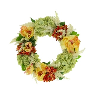 24" Hydrangea, Peony and Astilbe Wreath - Bed Bath & Beyond - 40306548