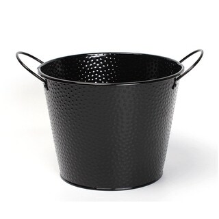 Black Embossed Metal With Ear Handles Bucket - Bed Bath & Beyond - 41367759