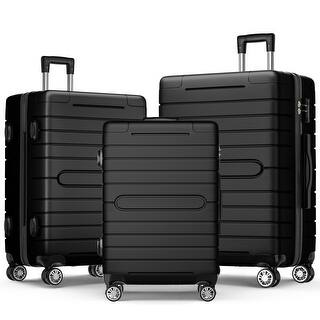 SUGIFT 3 Piece Luggage Sets, Trunk Set, Hardside Lightweight Suitcase ...