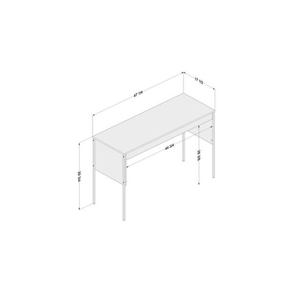 Mallorca Writing Desk with Metal Legs, Black and Dark Brown Finish ...