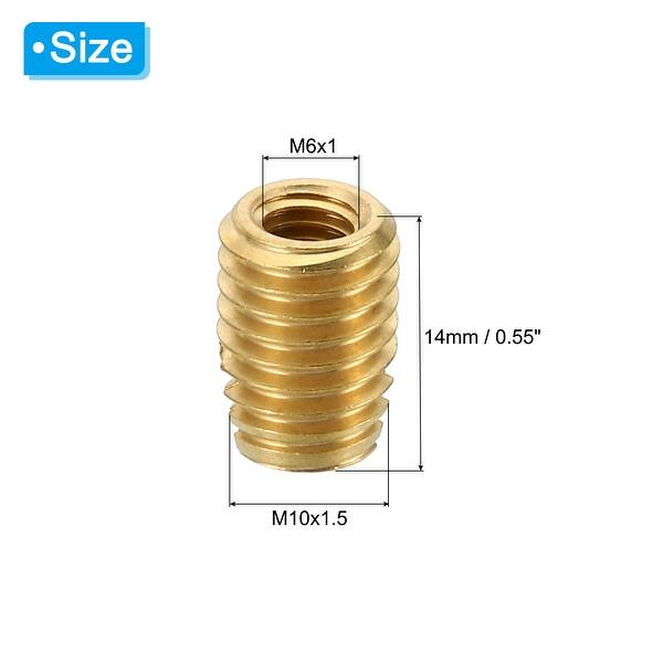 Brass Threaded Repair Insert Nut, M10x1.5 to M6x1 Reducing Nut 14mm ...