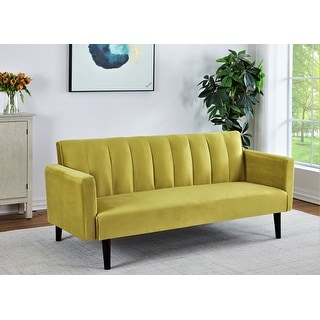 Gelbero Striped Velvet Sofa Bed Sleeper - Bed Bath & Beyond - 33140749