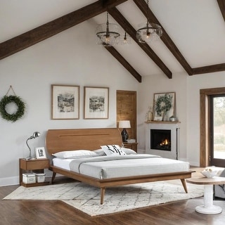 Queen Size Bed Wool Fabric Floral Design Headboard - Bed Bath & Beyond ...