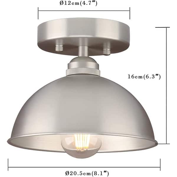 Industrial semi flush mount ceiling light bowl metal ceiling lamp with ...