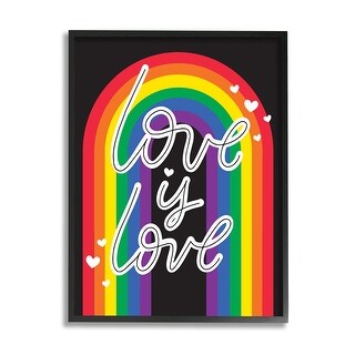 Stupell Love LGBTQ Pride Rainbow Framed Giclee Art by Angela Nickeas ...