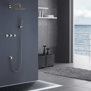 Three Handles Double Functions Complete Shower System With Rough-In ...