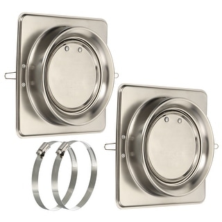 2 Set 6" Stainless Steel Backdraft Dampers with Ducting Hose Clamp ...