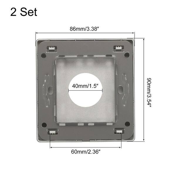 Grommet Wall Plate PC Wall Panel with 1.5 Inch Cable Through Grey 2 Pcs ...