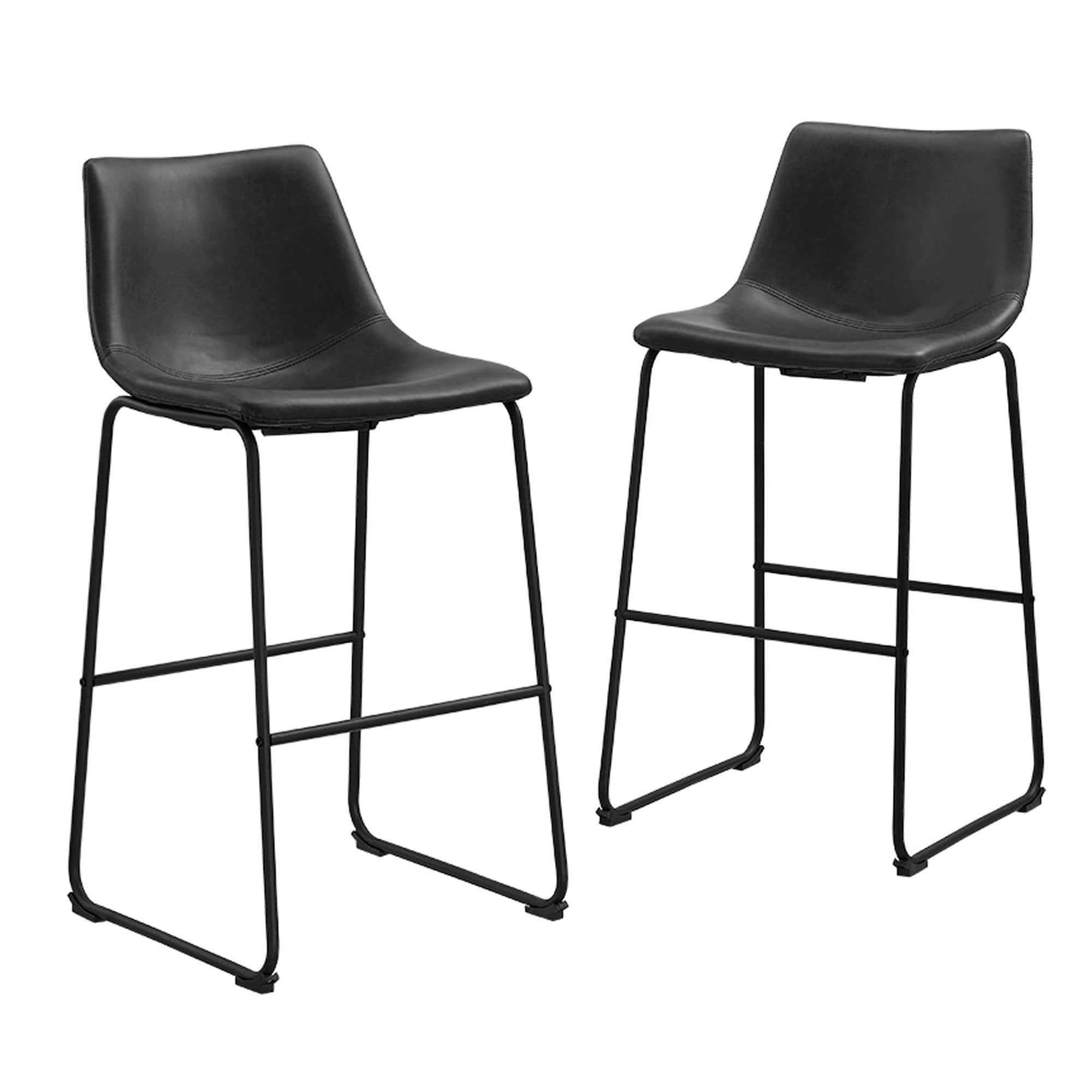 Middlebrook Prusiner 29 inch Faux Leather Bar Stool Set of 2 On Sale Bed Bath Beyond 20559100