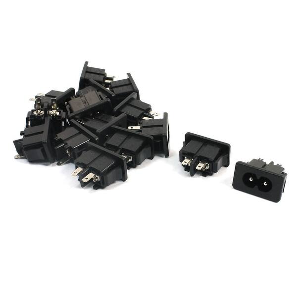 15Pcs Power IEC C8 Coupler Shotgun Connector Adapter Male Plug AC 250V ...