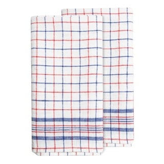 Caravan Bistro Tea Towels - Set of 2 - Blue/Red - 30" x 20" - Bed Bath ...