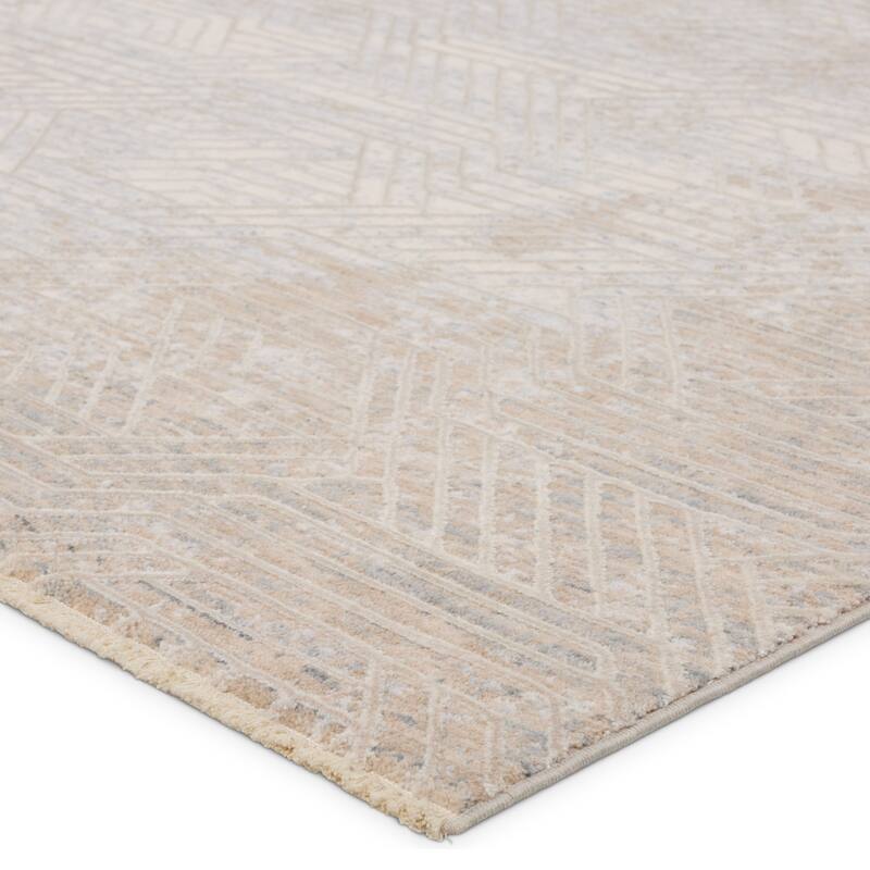 Pilar Geometric Tan/ Gray Area Rug - Overstock - 36755261
