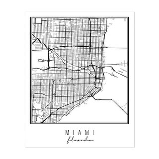 Miami Florida Miami Florida Street Map Maps Urban Art Print/Poster ...