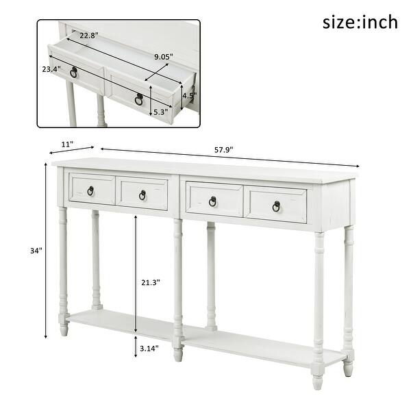 Console Table with 2 Storage Drawers and 1 Fixed Lower Shelf - Bed Bath ...