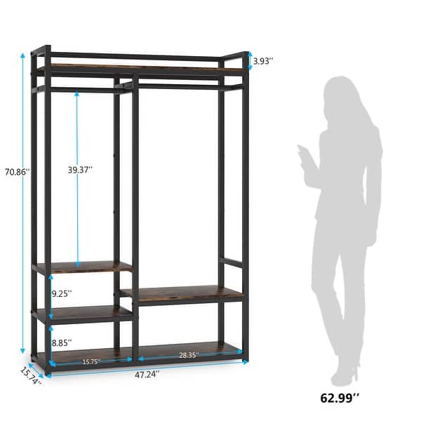 Free-Standing Garment Rack Wardrobe Closet Storage Organizer Clothing ...