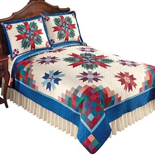 Amish Star Design Multicolor Patch Pattern Quilt - Bed Bath & Beyond ...