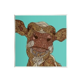 Stupell Bold Calf Cow Intricate Inner Stripe Patterns Wood Wall Art ...