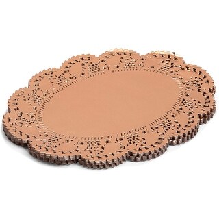 Oval Lace Paper Doilies Rose Gold Foil Decorations 10.5 x 7.5 In 100 ...