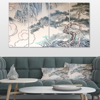 Designart "Chinese Blue Tree Art" Floral Canvas - Bed Bath & Beyond ...