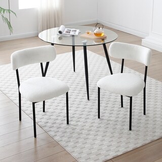Comfortable Round Dining Chairs Set of 2 with Curved Backrest for ...
