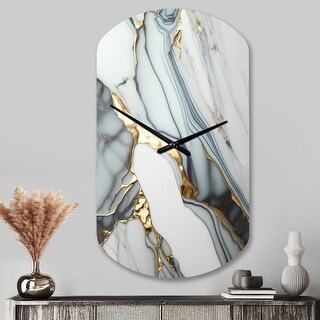 Abstract Geode Gold And White Marble V - Abstract Marble Large Wall ...