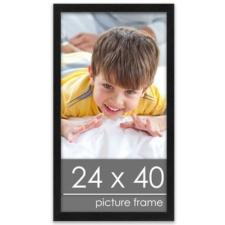 24x40 Traditional Black Wood Picture Frame - UV Acrylic, Foam Board ...