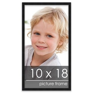 10x18 Contemporary Black Complete Wood Picture Frame with UV Acrylic ...