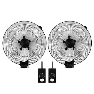 2Pack HealSmart 18 Inch Household Commercial Wall Mount Fan, 90 Degree ...