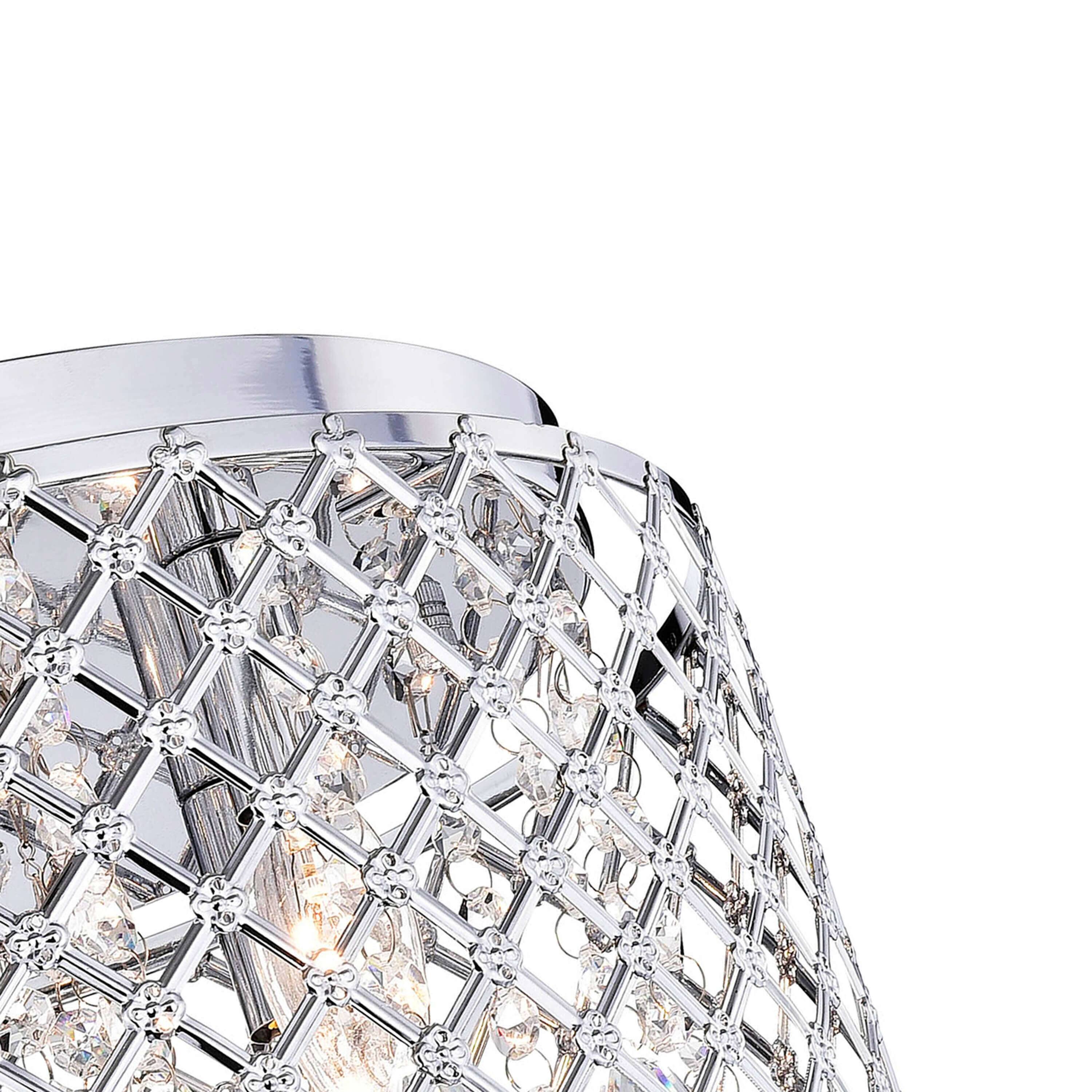 Nerisa Chrome Crystal Flush Mount Chandelier - N/A - On Sale - Bed Bath ...