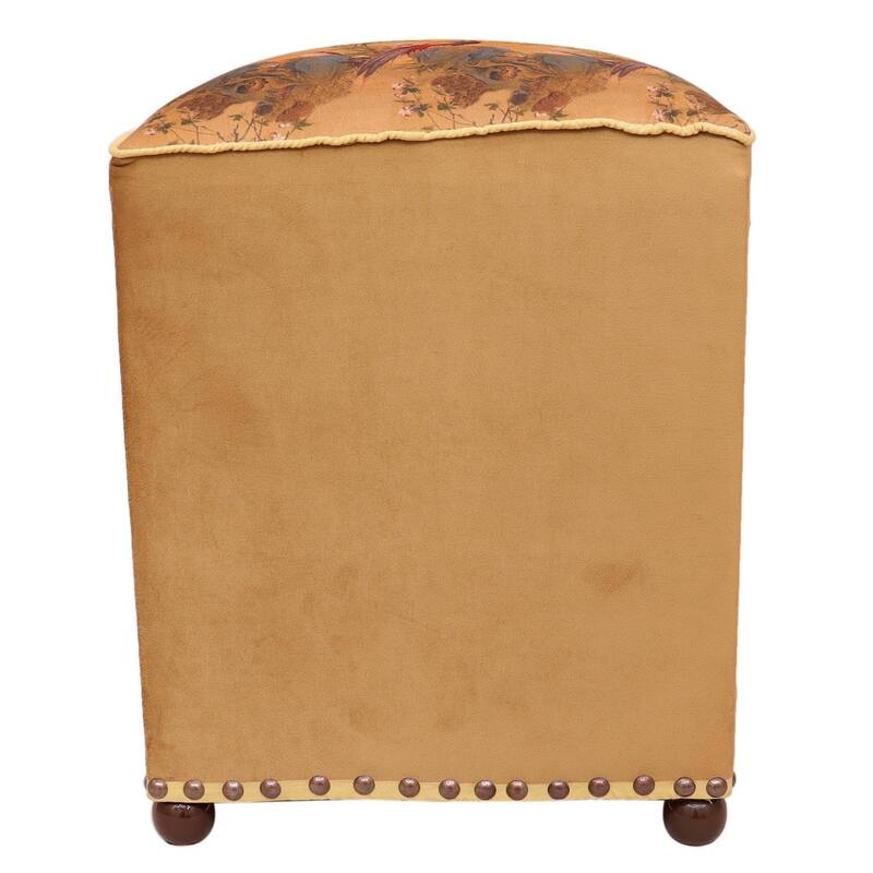 Chinese Nature-sceen Myung Italian Velvet Upholstered Ottoman ...