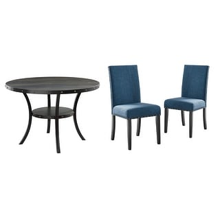 New Classic Furniture Kavala Blue and Smokey Brown 3-Piece Dining Set ...