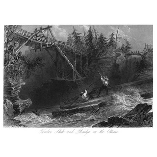 Ontario, Canada - View of a Timber Slide and Bridge on the Ottawa River ...