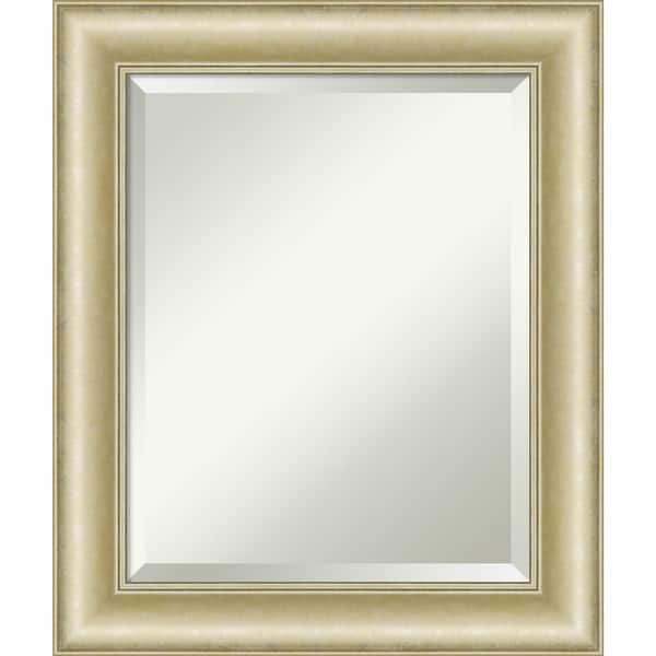 Beveled Wall Mirror - Textured Light Gold Frame - Textured Light Gold ...