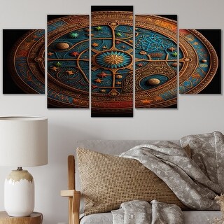 Designart " Ancient Cosmic Cartography I" Astrology Multipanel Wall Art ...