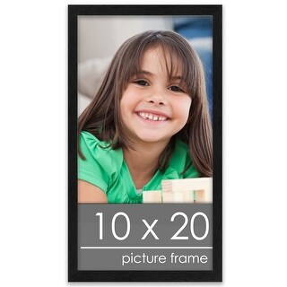 10x20 Traditional Black Complete Wood Picture Frame with UV Acrylic ...