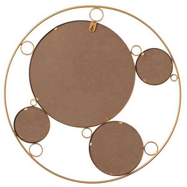 Uniquewise Decorative 19.75-inch Round Frame Mirror - Gold Metal Wall ...