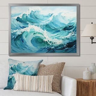 Designart "Antartica Frozen Ocean Rhythms II" Winter Landscape Framed ...