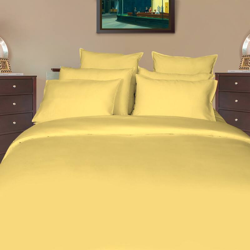 400 Tc 100pct Egyptian Cotton Sateen Solid Color Sheet Set Bed Bath
